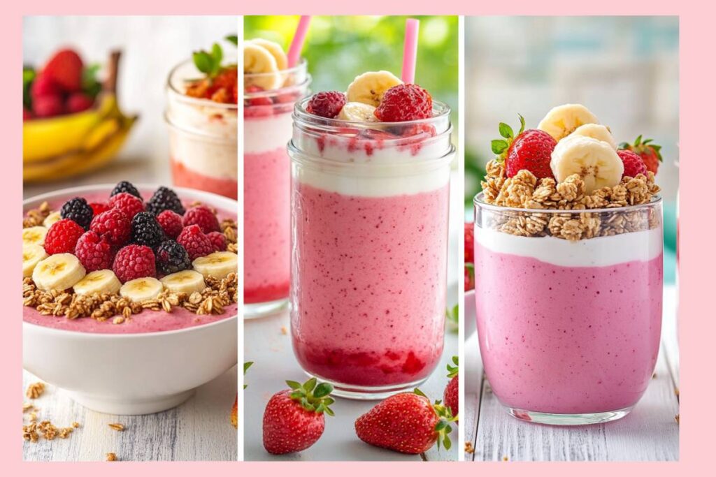Breakfast Banana Strawberry Yogurt Smoothie