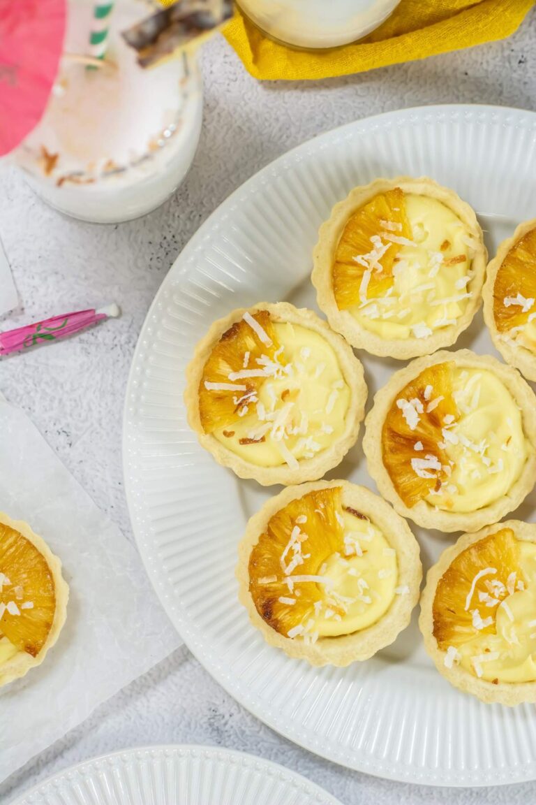 Piña Colada Mini Tarts with Coconut Crust